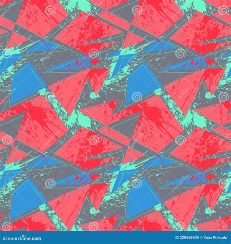 Seamless Pattern With Curved Geometry Elements And Grunge Spots Stock Vector Illustration Of