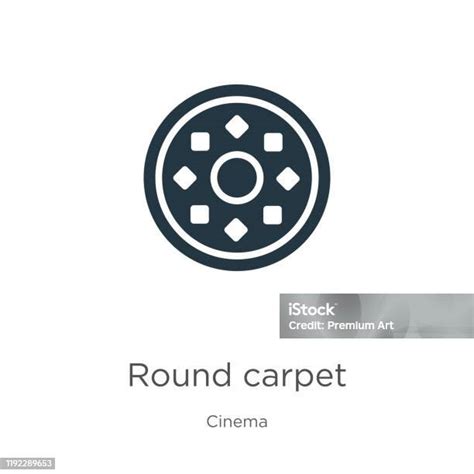 둥근 카펫 아이콘 벡터입니다 흰색 배경에 고립 된 영화 컬렉션에서 트렌디 한 평면 라운드 카펫 아이콘 벡터 일러스트는 웹 및 모바일 그래픽 디자인 로고 Eps10에 사용할