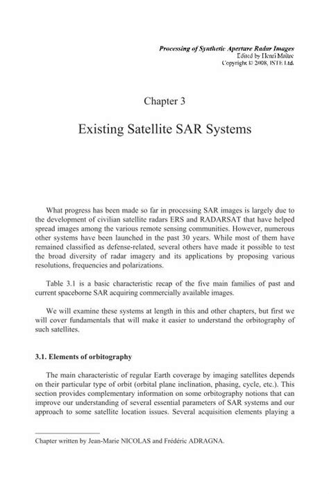 pdf processing of synthetic aperture radar images existing