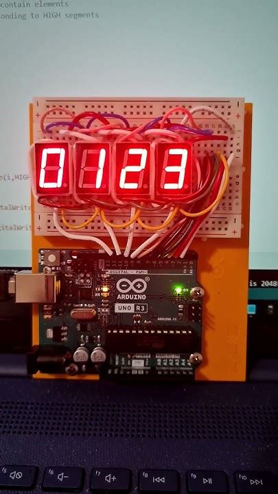 1 arduino 4 displays multiplexed 7 segs arduino 7segmentdisplay