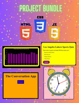 HTML CSS JavaScript Project Activity Bundle By All 4 Computer Science