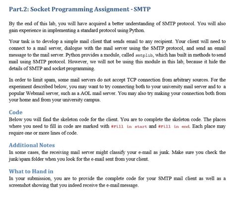 Part2 Socket Programming Assignment Smtp By The