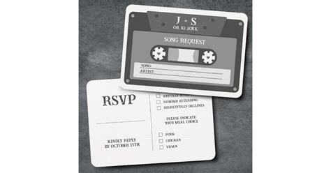 Retro Cassette Tape Mix Song Request Rsvp Enclosure Card Zazzle