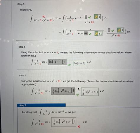 Solved Step 5 Therefore T 1 81 Dx 16 1 11 Dx X2