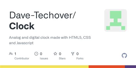 GitHub Dave Techover Clock Analog And Digital Clock Made With HTML CSS And Javascript