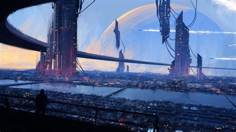 Futuristic Planet Rise Sci Fi Cityscape 4k Ultra Hd Wallpaper By Tim