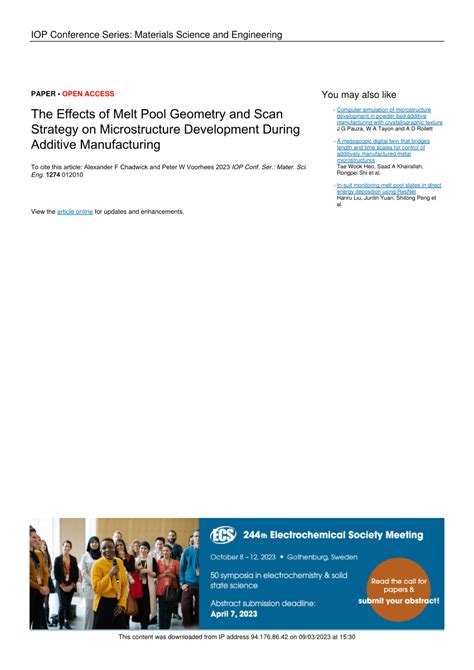 Pdf The Effects Of Melt Pool Geometry And Scan Strategy On Microstructure Development During