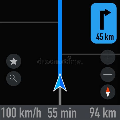 Gps Navigator Screen Shot Of Active Route Stock Vector Illustration Of Driving Cartography