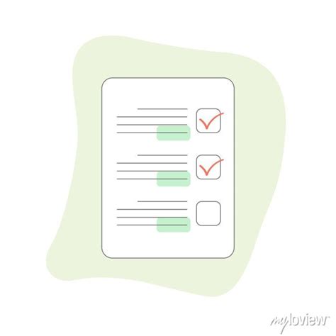 Check List With Checkboxes With Check Mark On The Clipboard And Canvas Prints For The Wall