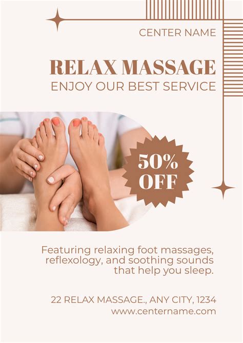 Professional Foot Massage At Spa Center Online Poster A2 Template