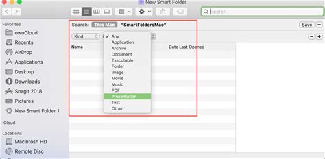 how to create and use smart folders on mac