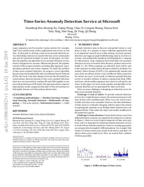 Pdf Time Series Anomaly Detection Service At Microsoft