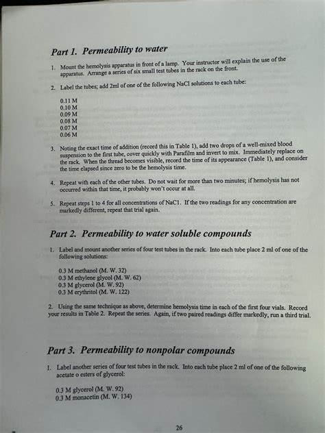 Solved Table 1 ﻿relationship Between Hemolysis Time And