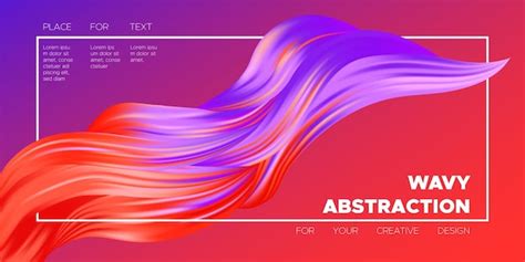 액체 곡선 모양 추상적인 흐름 배경 디자인 프리미엄 벡터