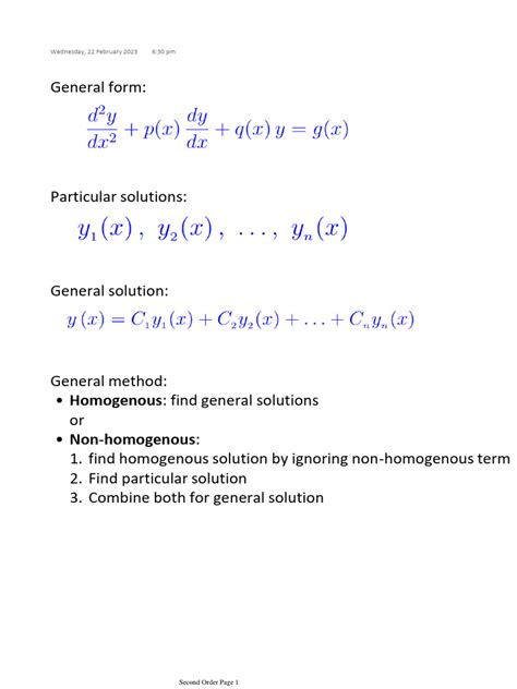 Second Order Differential Equations Pdf Ordinary Differential Equation Numerical Analysis