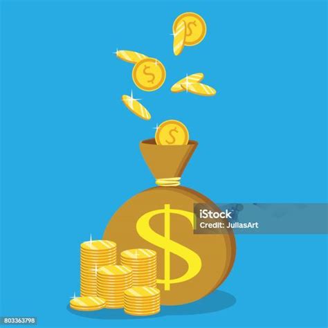 플랫 아이콘 벡터 일러스트 레이 션입니다 돈 절약 하 고 돈 가방 개념입니다 돈 만들기입니다 은행 예금입니다 재무입니다 배경에 고립 가득 찬에 대한 스톡 벡터 아트 및 기타