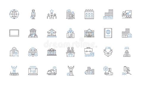 Information Management Line Icons Collection Organization Retrieval Analysis Storage