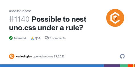 Possible To Nest Uno Css Under A Rule Unocss Unocss Discussion GitHub