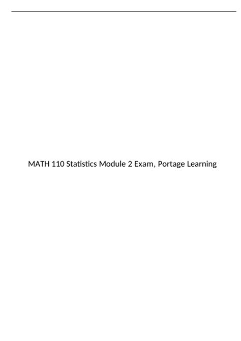 math 110 module 2 exam 2 portage learning statistics quiz math 110 introduction to statistics