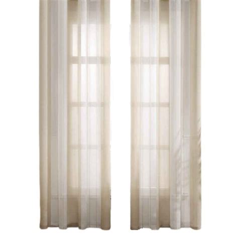 Visillo Cortina Textura Lino Doble Color 2 Paños Alba Hogar