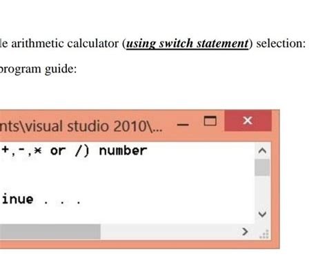 Solved Le Arithmetic Calculator Using Switch Statement