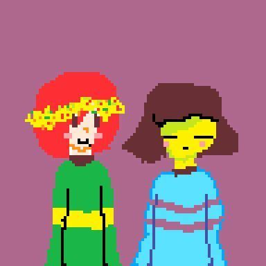 Chara And Frisk Pixel Art Undertale Amino