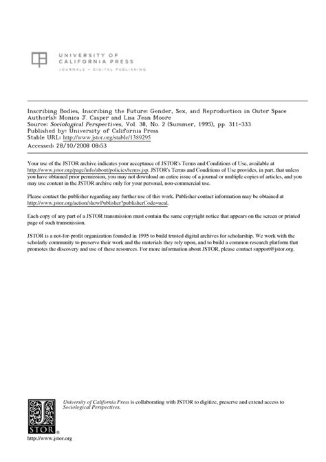 Pdf Inscribing Bodies Inscribing The Future Gender Sex And Reproduction In Outer Space