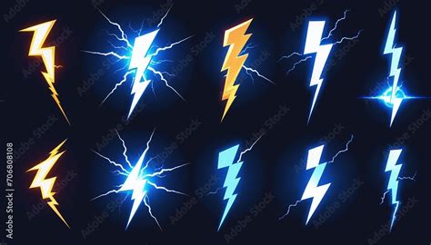 Thunderbolt Effect Vector Illustration In Cartoon Style Stock Illustration Adobe Stock
