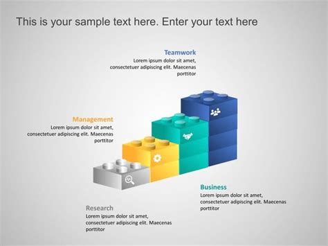 Strategy 3D Building Blocks PowerPoint Template
