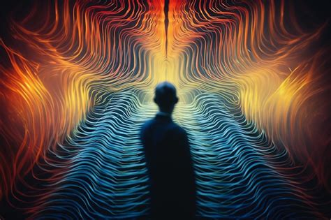 A Person On An Elevation Surrounded By Abstract Brainwave Patterns Symbolizing The Intellectual