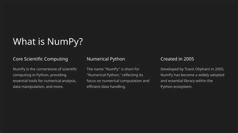 Introduction To Numpy In Python 1pptx