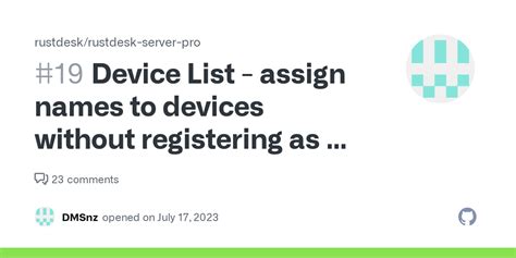 Device List Assign Names To Devices Without Registering As A User