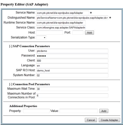 Entering Sap Adapter Entry Information