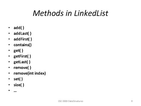 Linked Lists Chapter 6 5 17 Csci 3333