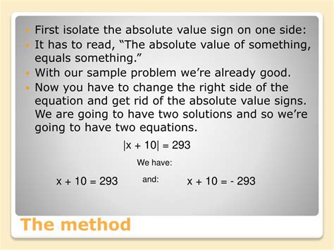 PPT Solving Absolute Value Equations PowerPoint Presentation Free