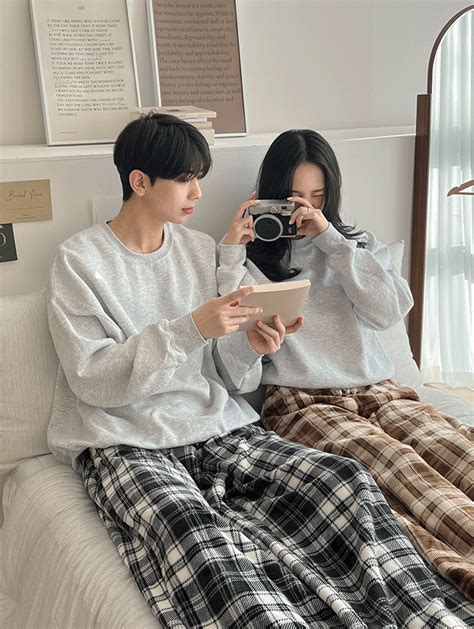 올썸 머핀체크 긴바지잠옷 수면바지 커플파자마 겨울 잠옷