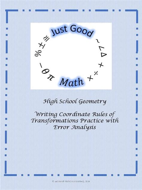 Writing Coordinate Rules Of Transformations Practice With Error Analysis