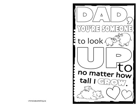 Fathers Day Card Coloring Printables