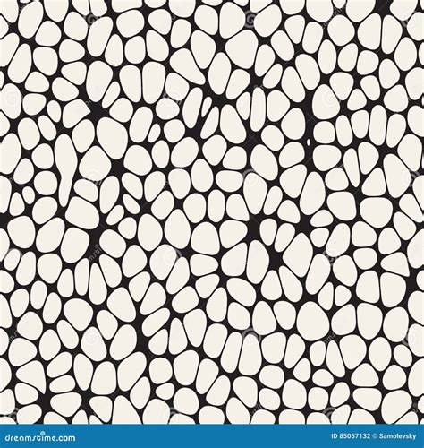 Organic Irregular Rounded Jumble Shapes Vector Seamless Black And