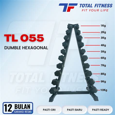 Jual Dumble Hexagonal Total Fitness Berat 1 10 Kg Shopee Indonesia