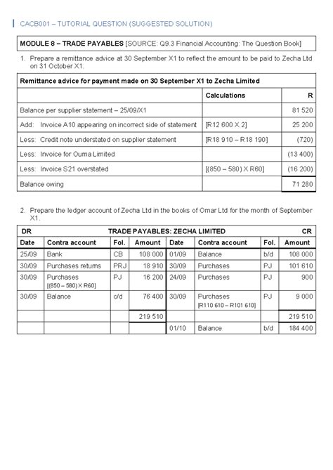 042 Module 8 Trade Payables Tutorial Questionss Cacb001