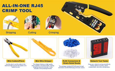 Rj45 Crimp Tool Ethernet Crimper For Cat5 5e 6 6a 7 6p 8p Rj11 Rj12 Crimping Tool With Cable