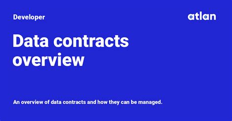 Data Contracts Overview Developer