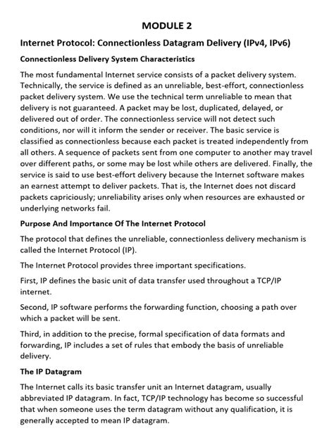 Tcp Ip Module 2 Pdf Internet Protocols I Pv6