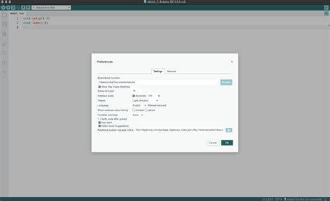 The Settings Dialog Spans Horizontally When Ide Is On Full Screen Mode · Issue 1158 · Arduino
