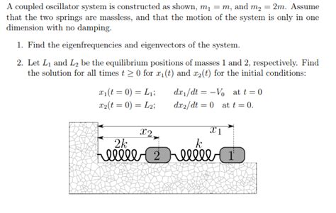 Solved A Coupled Oscillator System Is Constructed As Shown