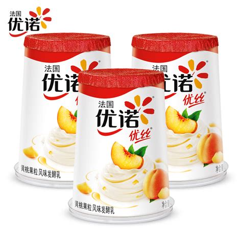 优诺（yoplait）优丝果粒黄桃味酸奶135gx3杯 家庭分享装 低温酸牛奶 风味发酵乳 商品详情 菜管家