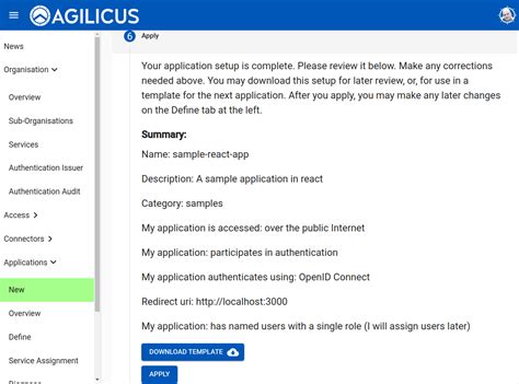 Sample React Application Agilicus