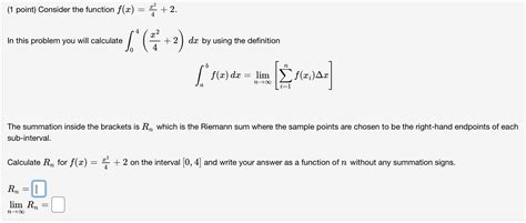 solved 1 ﻿point ﻿consider the function f x x24 2 this