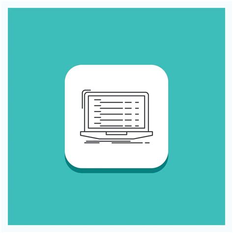Round Button For Api App Coding Developer Laptop Line Icon